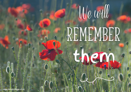 We Will Remember Them Poster | Activity Village