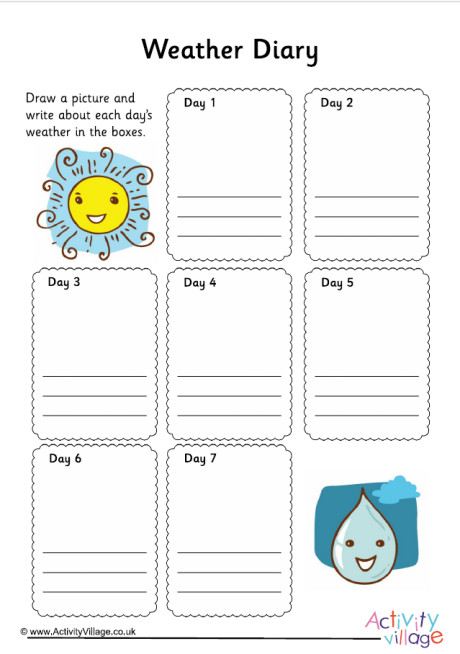 Weather Diary Printables | Activity Village