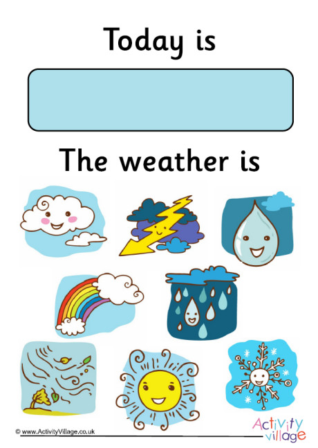 Weather Display Printables | Activity Village