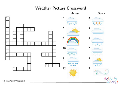 Weather Picture Crossword | Activity Village