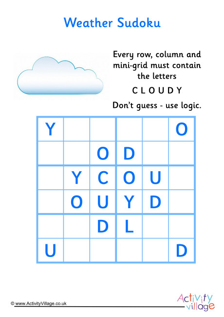 Weather Sudoku | Activity Village