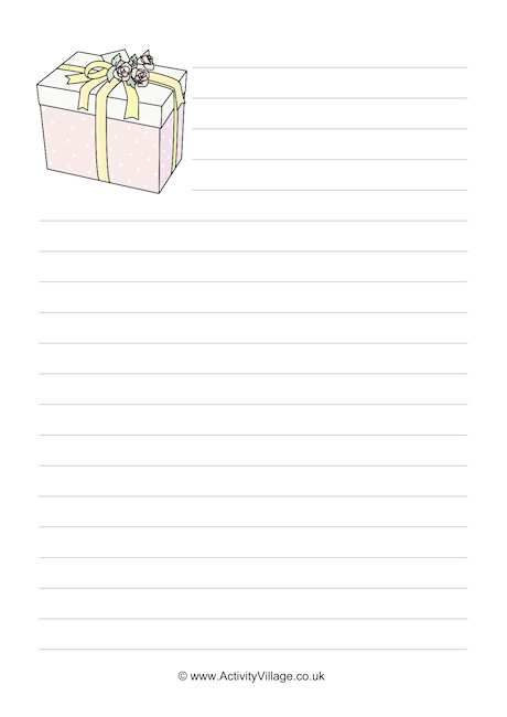Wedding Gift Writing Paper | Activity Village