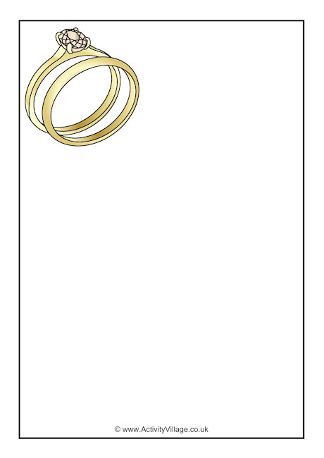 Wedding Rings Writing Paper | Activity Village