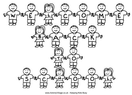 Welcome Back to School Colouring Page | Activity Village