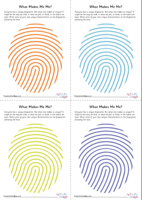 What Makes Me Me Fingerprint | Activity Village