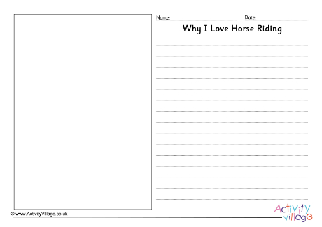 Why I Love Horse Riding Writing Prompt | Activity Village
