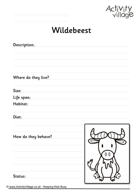 Animal Fact Finding Worksheets | Activity Village
