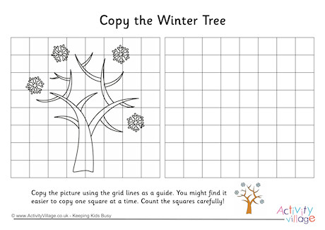 Winter Grid Copy Puzzles | Activity Village