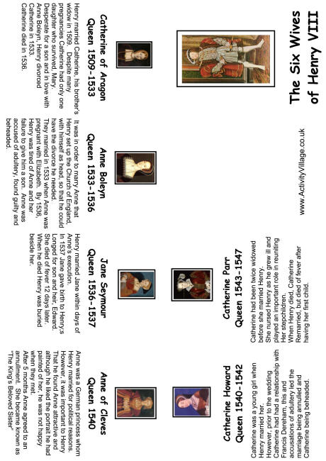 Tudor Printables | Activity Village