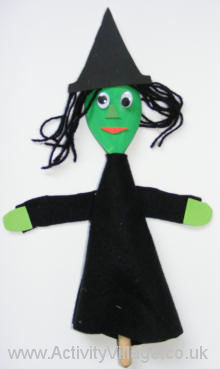 Wooden Spoon Witch Puppet