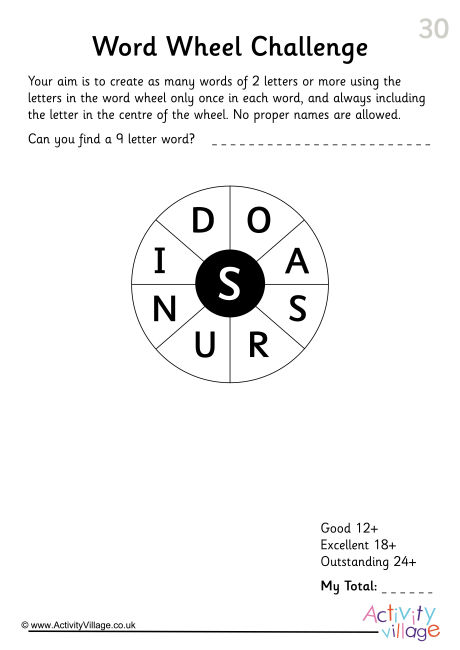 Word Wheel Puzzles for Kids