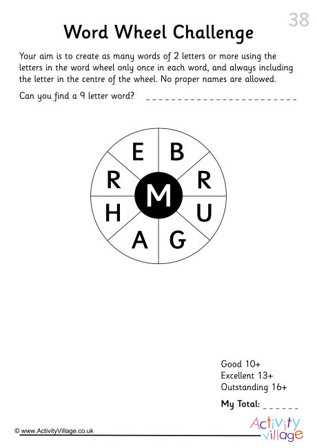 Word Wheel Puzzles for Kids