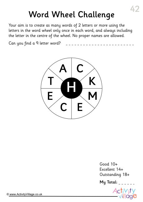 Word Wheel Puzzles for Kids