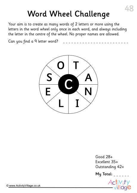 Word Wheel Puzzles for Kids