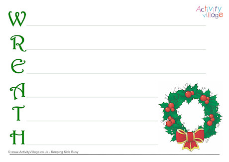 Christmas Acrostic Poem Printables | Activity Village