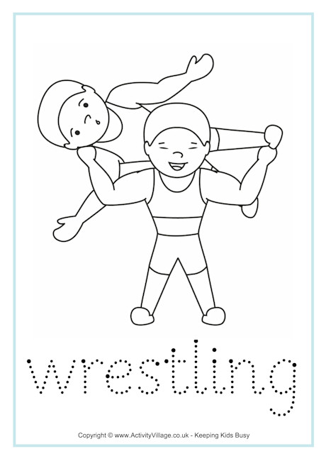 Wrestling Word Tracing | Activity Village