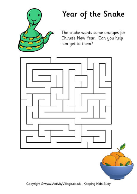 Year of the Snake Maze 1 | Activity Village