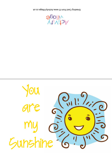 You Are My Sunshine Card | Activity Village