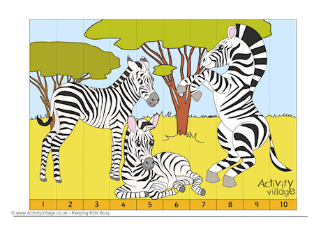 Zebra Counting Jigsaw | Activity Village