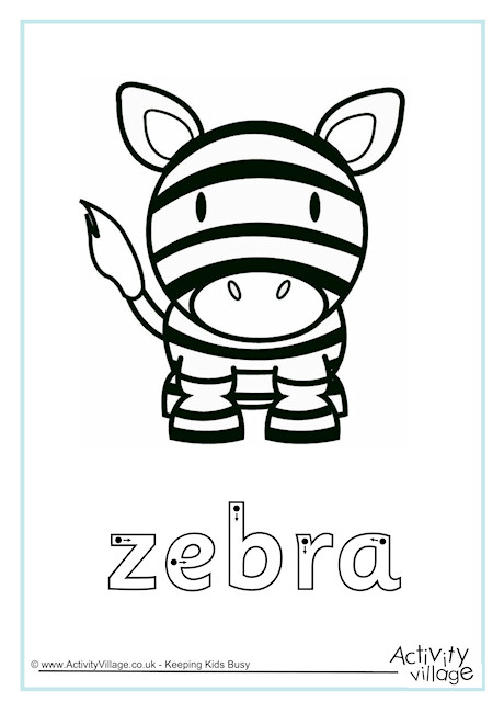 Zebra Finger Tracing | Activity Village